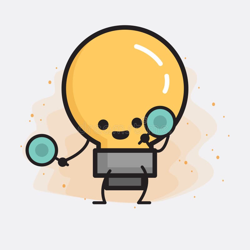 Light Bulb Cute Character Icon Vector Illustration Stock Vector ...