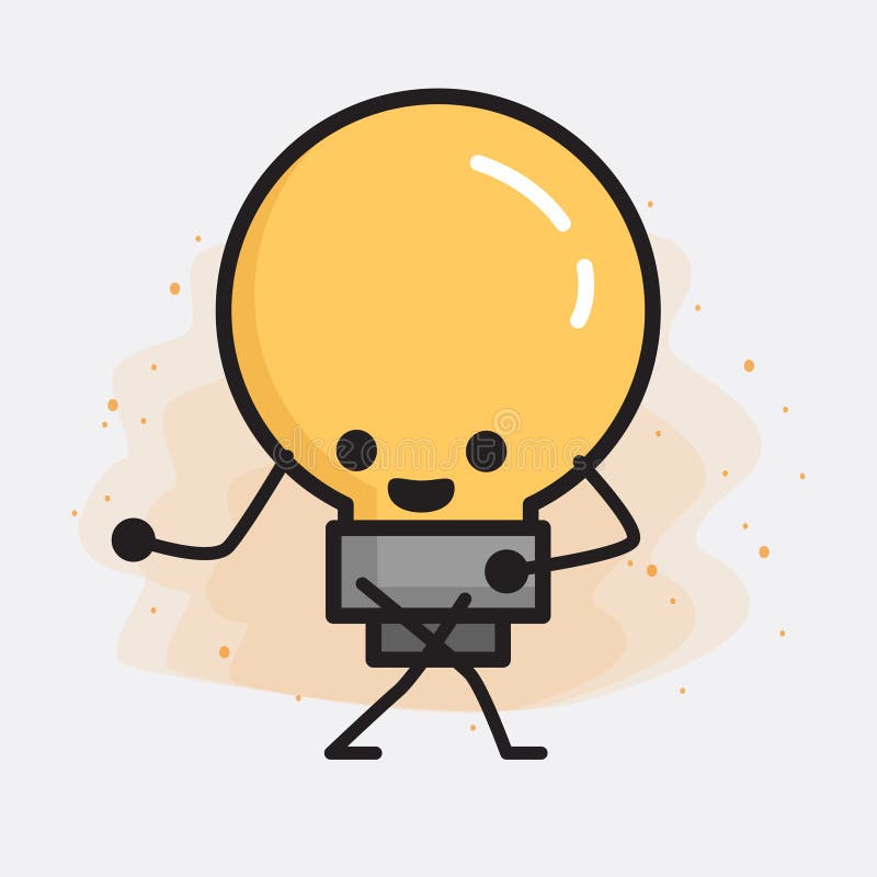 Light Bulb Cute Character Icon Vector Illustration Stock Vector ...
