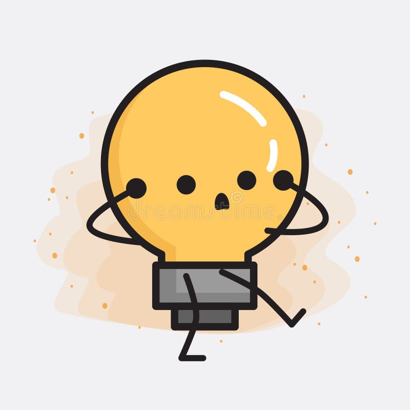 Light Bulb Cute Character Icon Vector Illustration Stock Vector ...