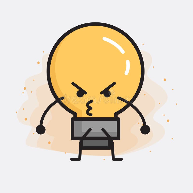 Light Bulb Cute Character Icon Vector Illustration Stock Vector ...