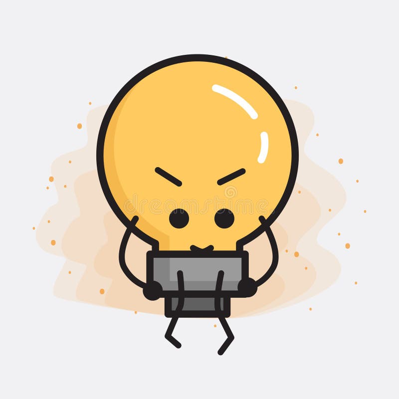Light Bulb Cute Character Icon Vector Illustration Stock Vector ...