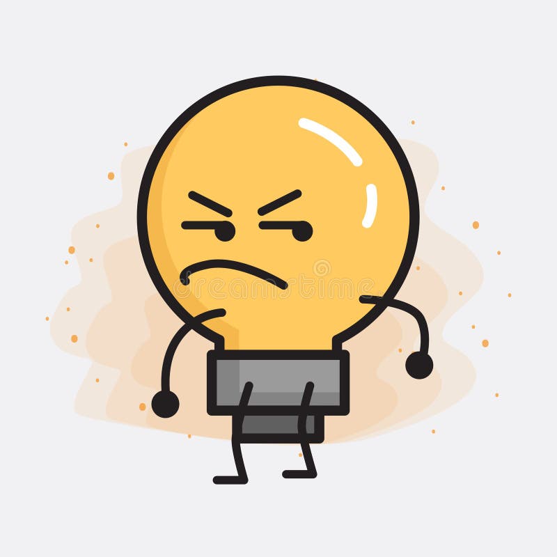 Light Bulb Cute Character Icon Vector Illustration Stock Vector ...