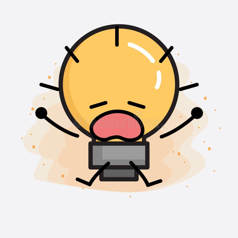 Light Bulb Cute Character Icon Vector Illustration Stock Vector ...