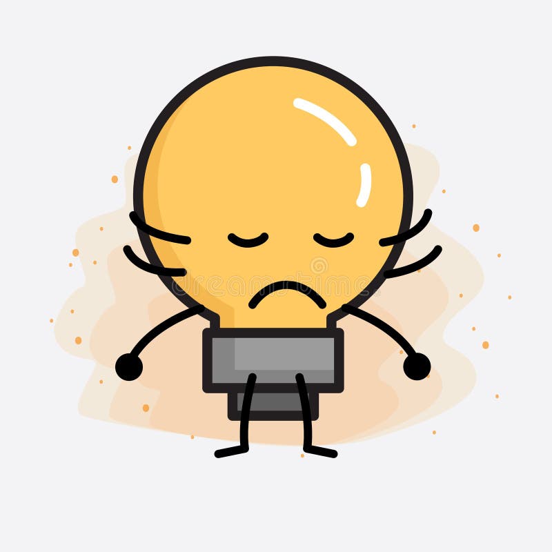Light Bulb Cute Character Icon Vector Illustration Stock Vector ...
