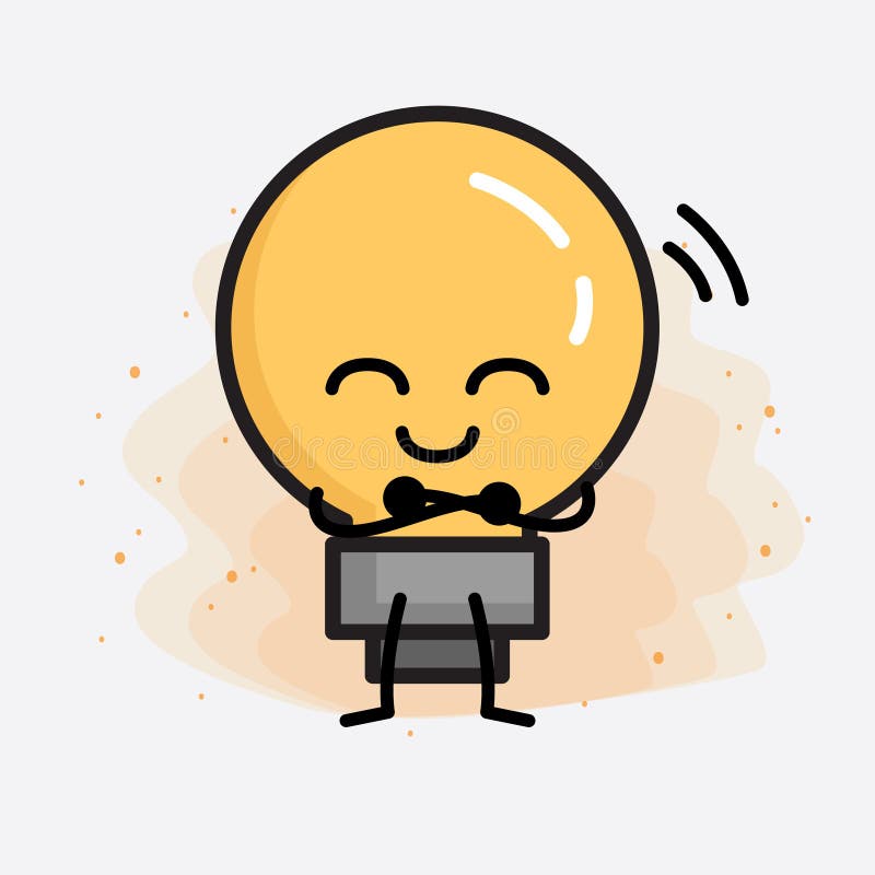Light Bulb Cute Character Icon Vector Illustration Stock Vector ...