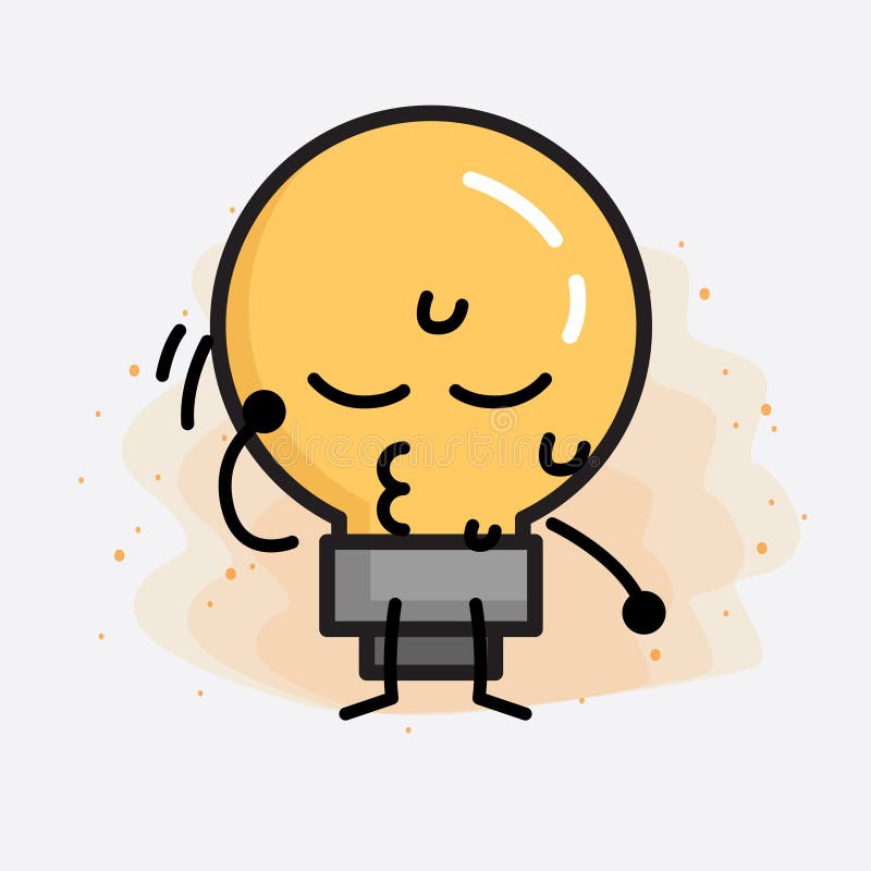 Light Bulb Cute Character Icon Vector Illustration Stock Vector ...