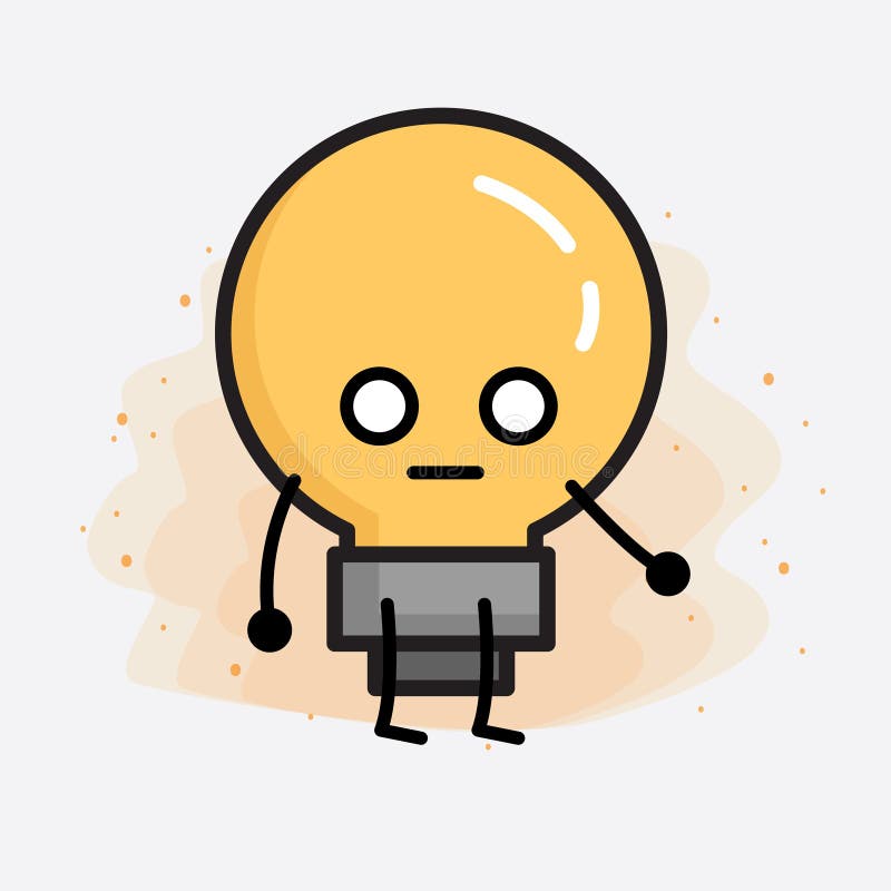 Light Bulb Cute Character Icon Vector Illustration Stock Vector ...