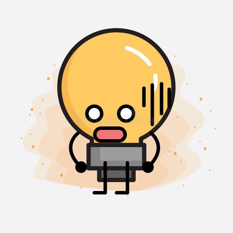 Light Bulb Cute Character Icon Vector Illustration Stock Vector ...