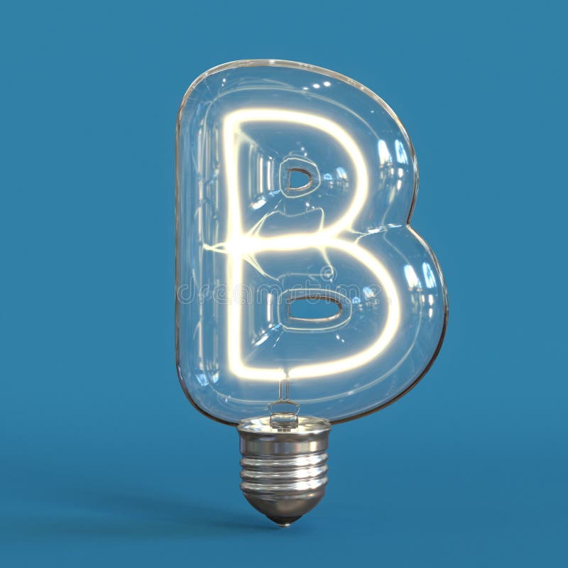 Light Bulb 3d Font 3d Rendering Letter B Stock Illustration ...