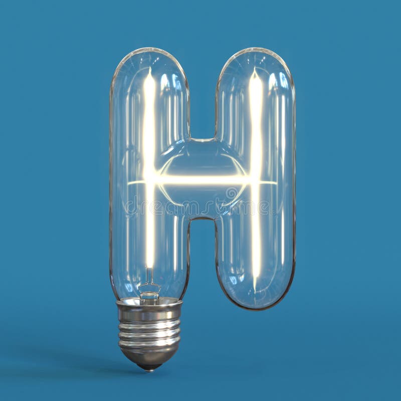 Light Bulb 3d Font 3d Rendering Letter H Stock Illustration ...