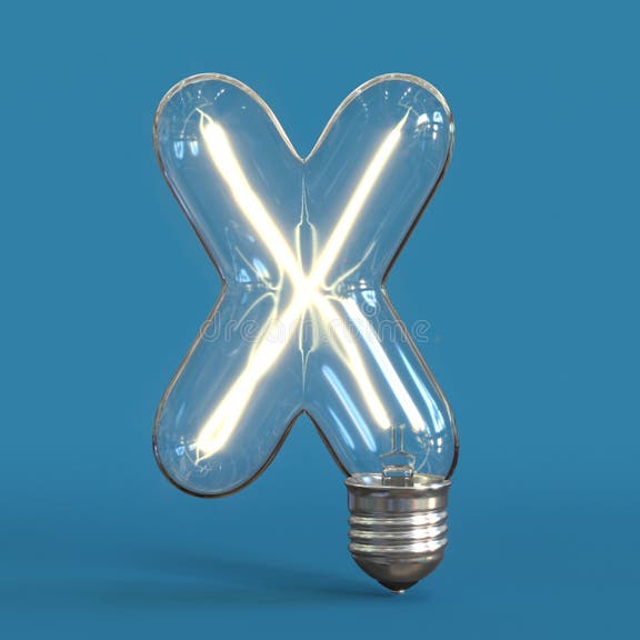 Light Bulb 3d Font 3d Rendering Letter X Stock Illustration ...