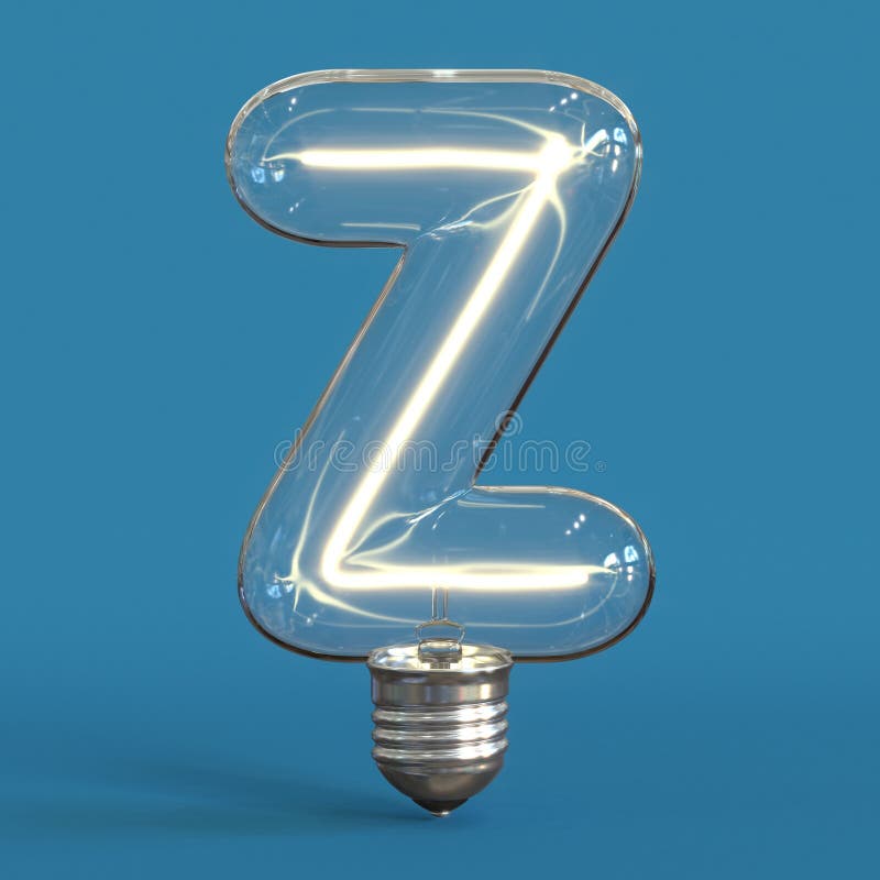 Light Bulb 3d Font 3d Rendering Letter Z Stock Illustration ...