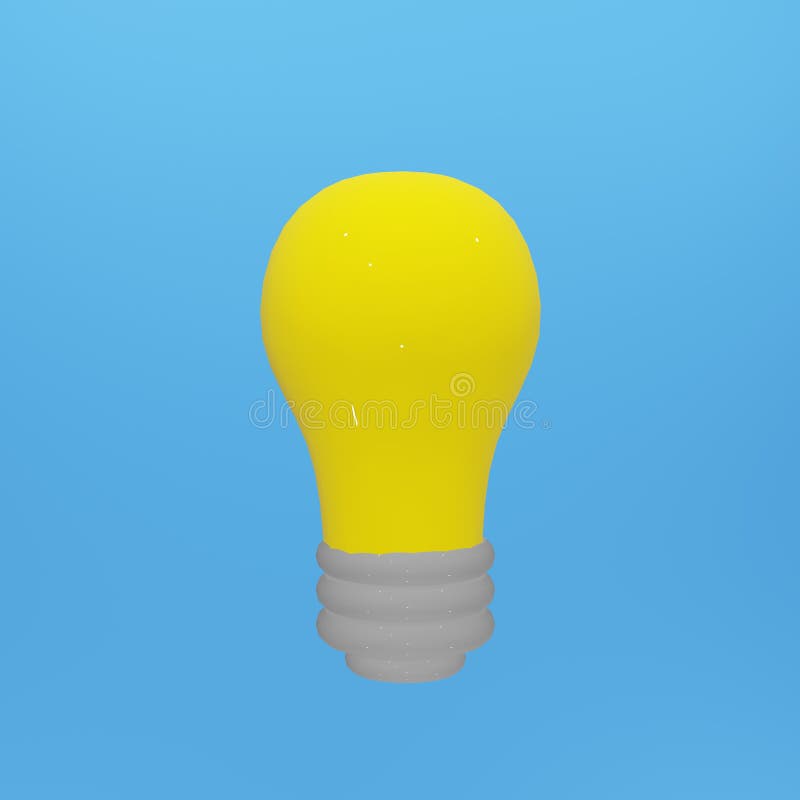 Light Bulb, 3d Render Icons, Pastel Minimal Cartoon Style Isolated ...