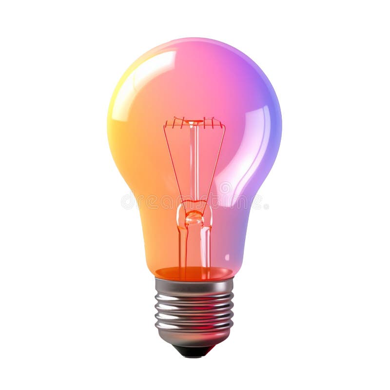 Light Bulb in 3D Style Trending Color Palette with Generative AI Stock ...