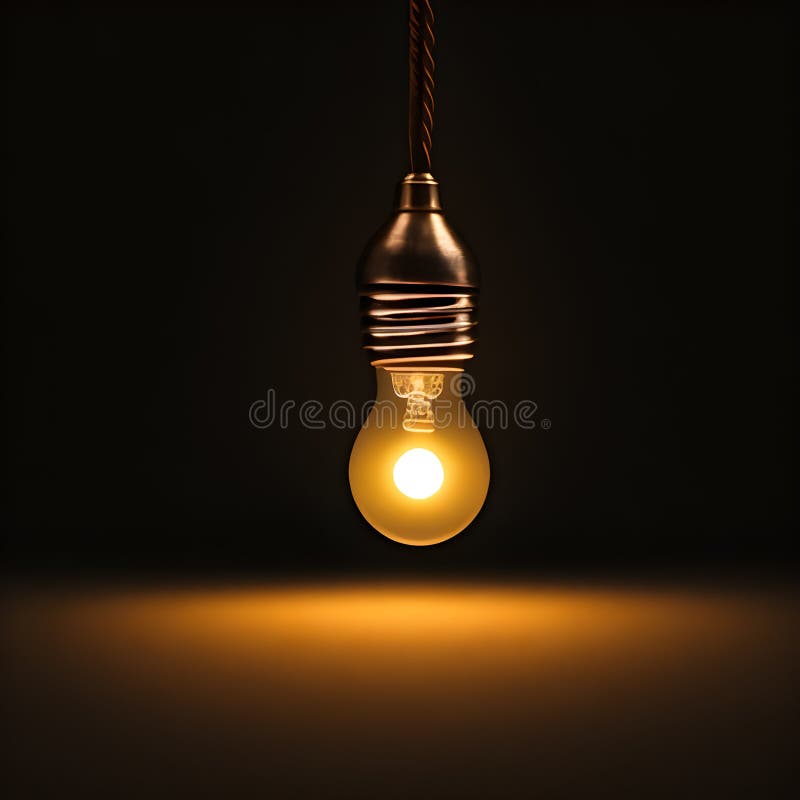 Light Bulb on Dark Background Stock Illustration - Illustration of ...