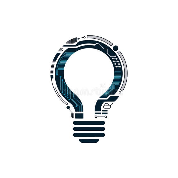 A Light Bulb is Depicted Using Intricate Circuit Patterns, Merging the ...