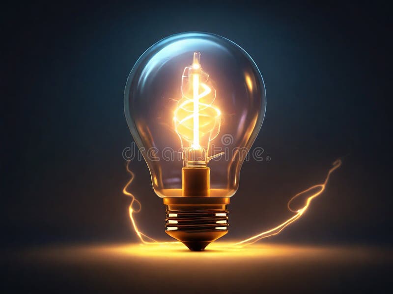 A Light Bulb Depicting an Idea Stock Illustration - Illustration of ...