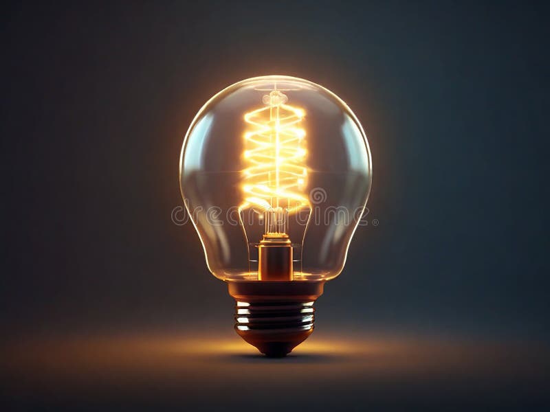 A Light Bulb Depicting an Idea Stock Illustration - Illustration of ...