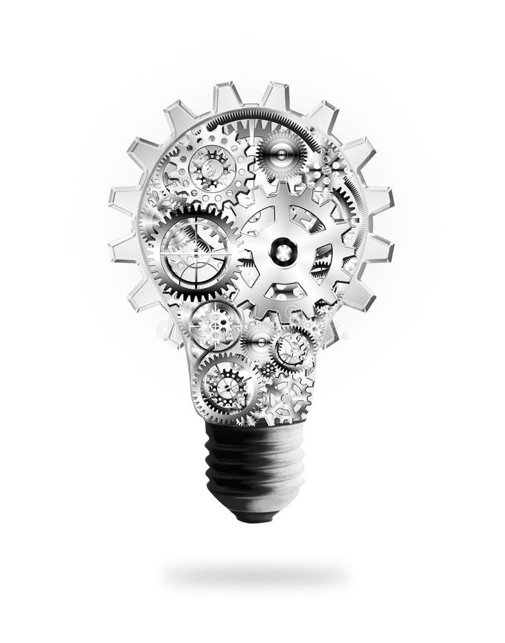 Light Bulb Design by Cogs and Gears Stock Illustration - Illustration ...