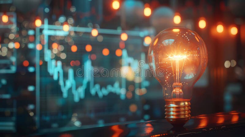 Light Bulb with Digital Symbolization of Innovation Stock Illustration ...