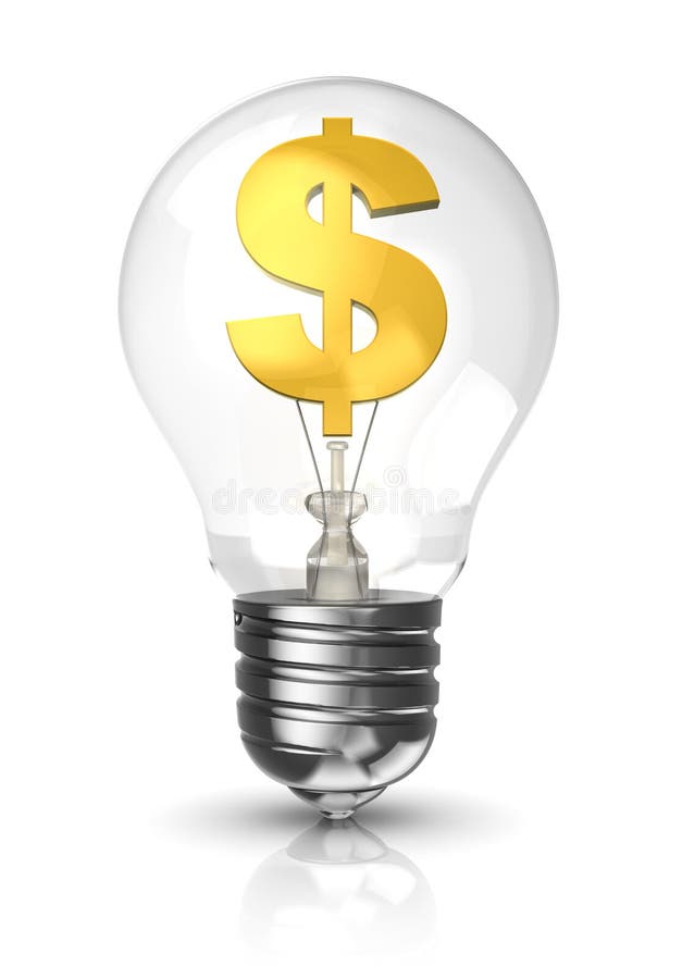 Lightbulb Energy Costs Money Stock Illustration - Illustration of cost ...