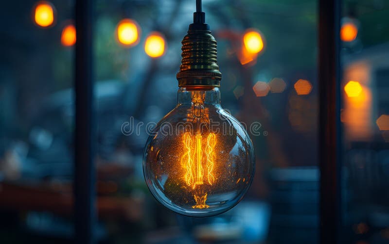 Light Bulb with Dollar Sign Filaments. an Incandescent Light Bulb ...