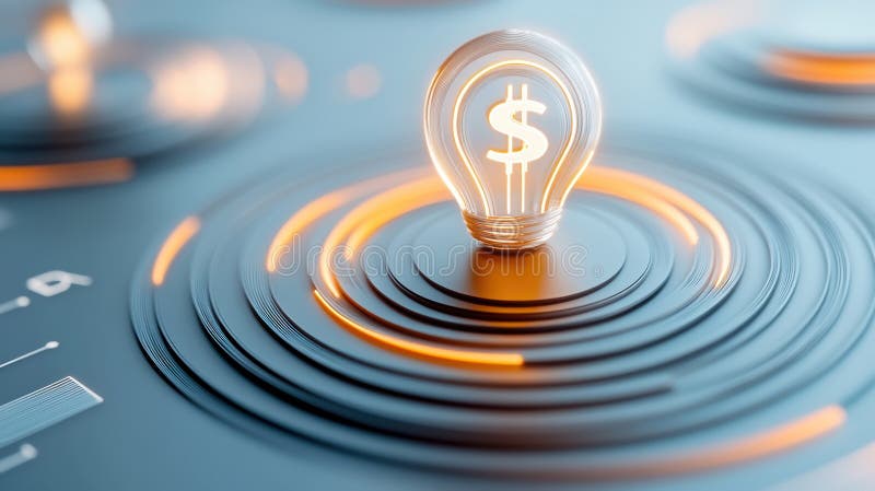 A Light Bulb with a Dollar Sign in the Middle of it, AI Stock Photo ...