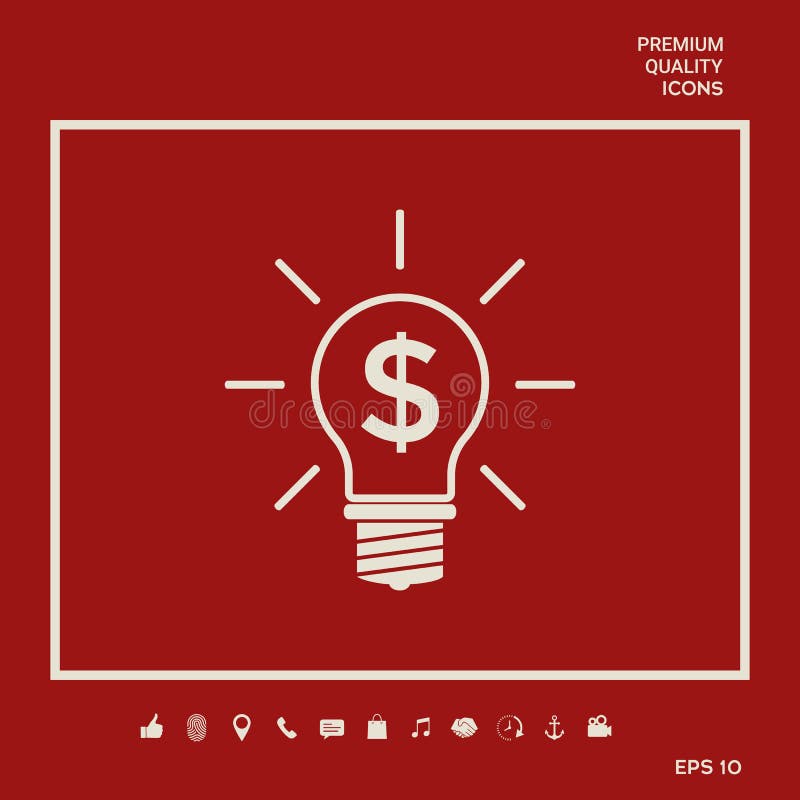 Light Bulb with Dollar Symbol Business Concept. Graphic Elements for ...