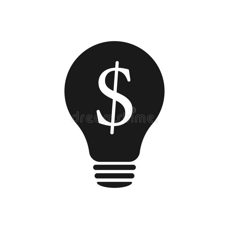 Light Bulb with Dollar Symbol. Lamp Idea Stock Illustration ...