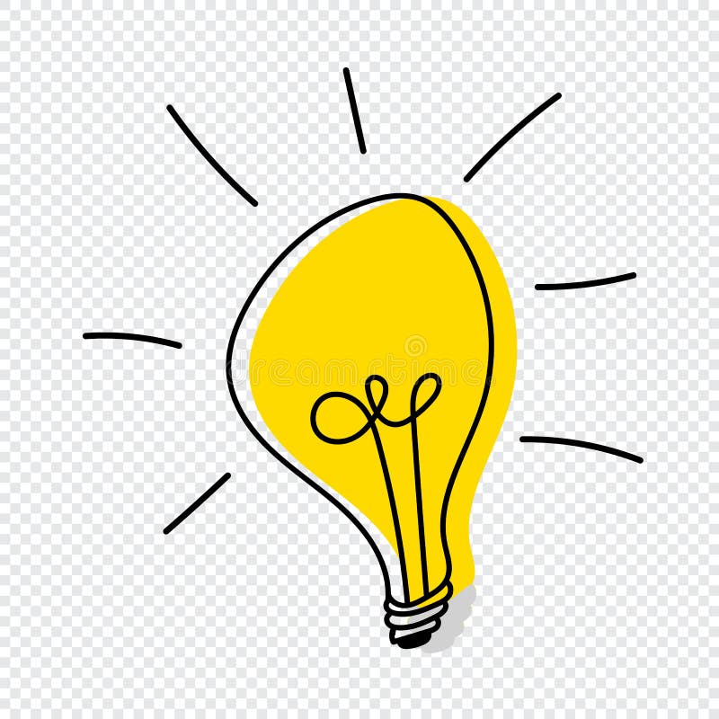 Light Bulb Doodle. Hand Drawn Idea Icon. Solution Concept. Hand Drawn ...