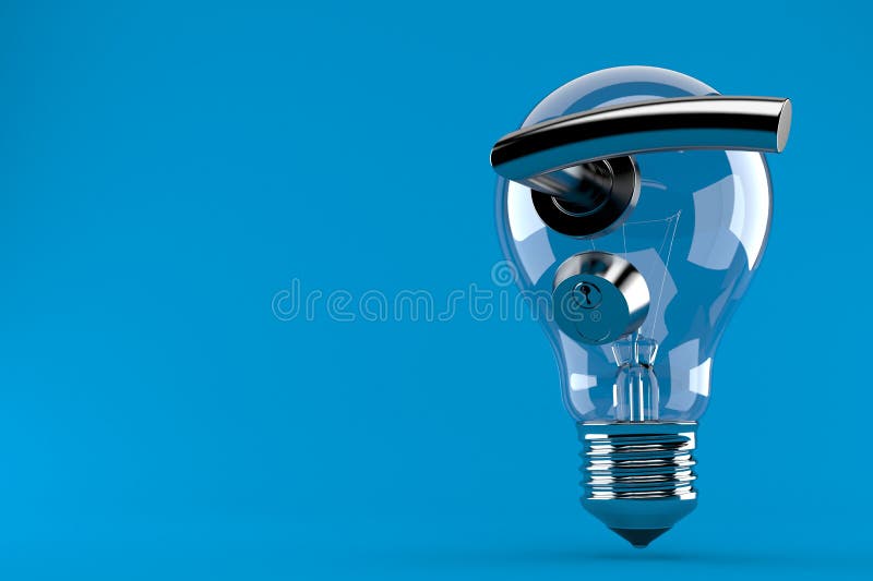 Light Bulb with Door Handle Stock Illustration - Illustration of light ...