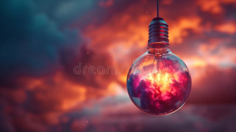 Light Bulb with Vibrant Colors and Gradients, Vertical Format ...