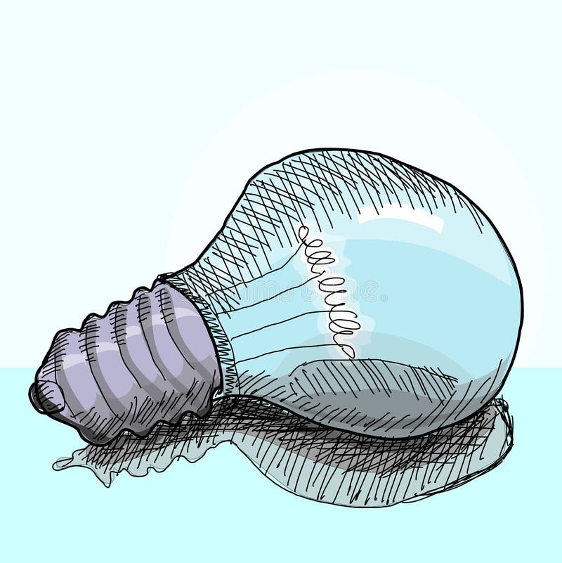 Light Bulb Drawing Doodle Style Vector Stock Vector - Illustration of ...