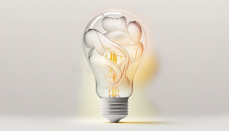 A Light Bulb with a Drawing of a Flower Inside of the Light Bulb is ...