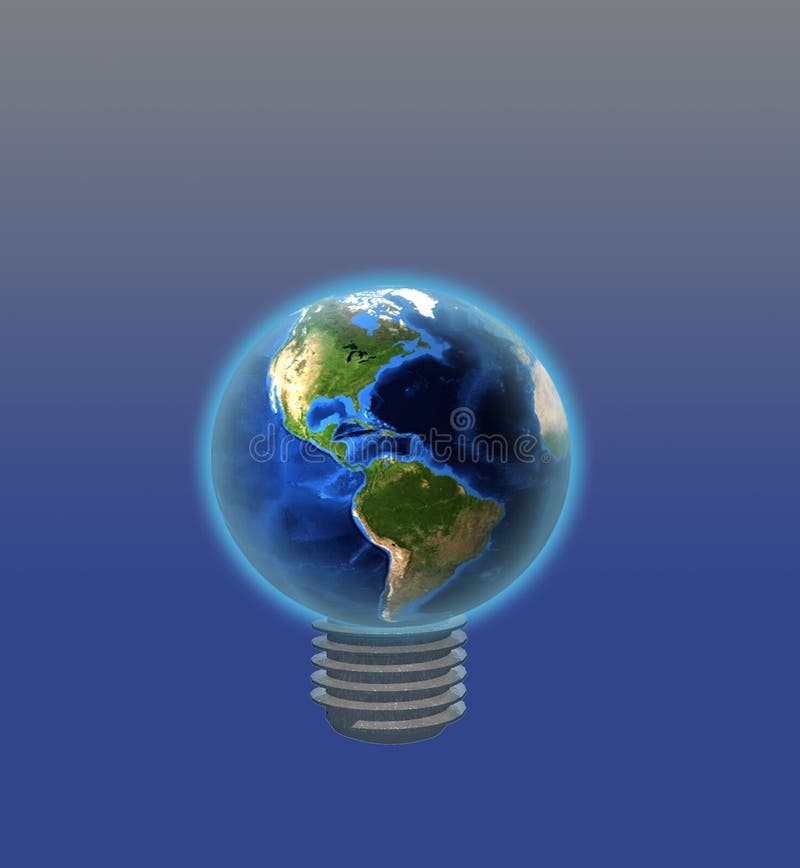 Light Bulb Earth stock illustration. Illustration of imagination - 11861263