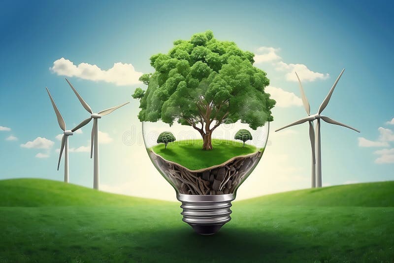 Light Bulb for Earth Day, Environmental Protection, and Global Forest ...