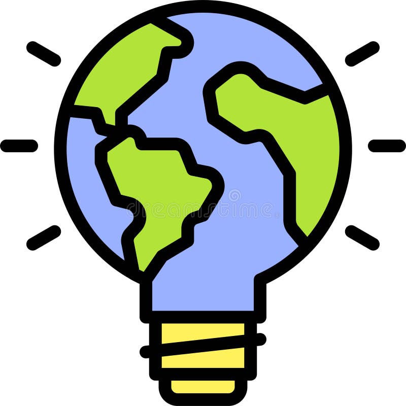 Light Bulb Earth Icon, Earth Day Related Vector Stock Vector ...