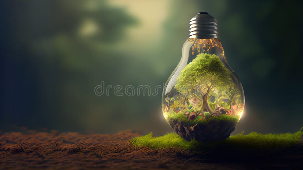 Eco-friendly light bulb. stock illustration. Illustration of concept ...