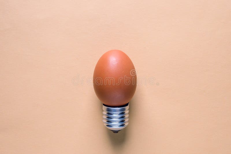 Light Bulb Egg Shell on Base Concept Energy Saving Stock Image - Image ...