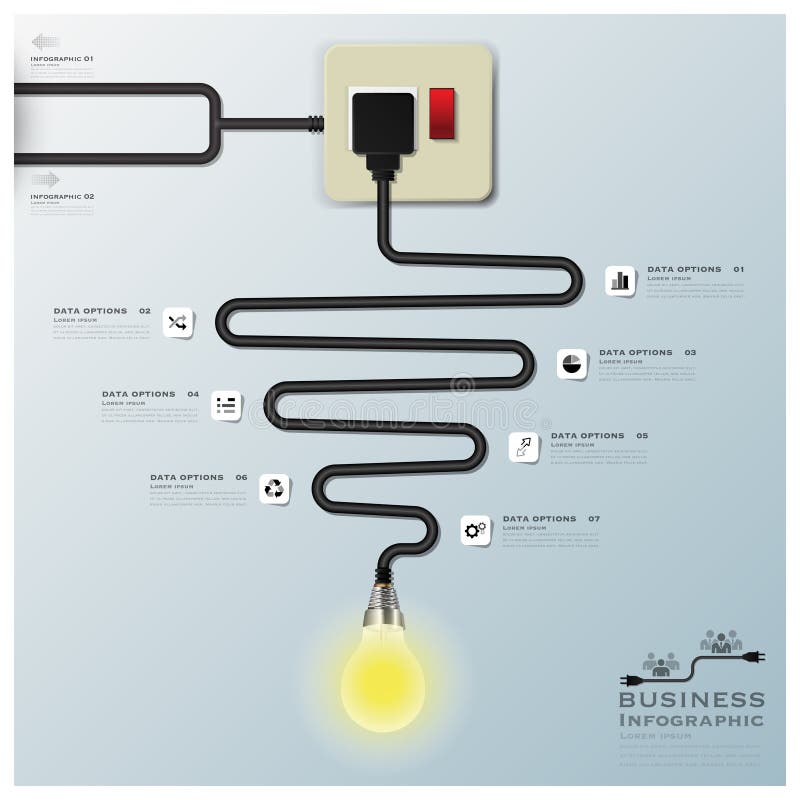 Electric Current Concept Example Vector Illustration, Electrical Circuit Diagram. Free Electrons ...