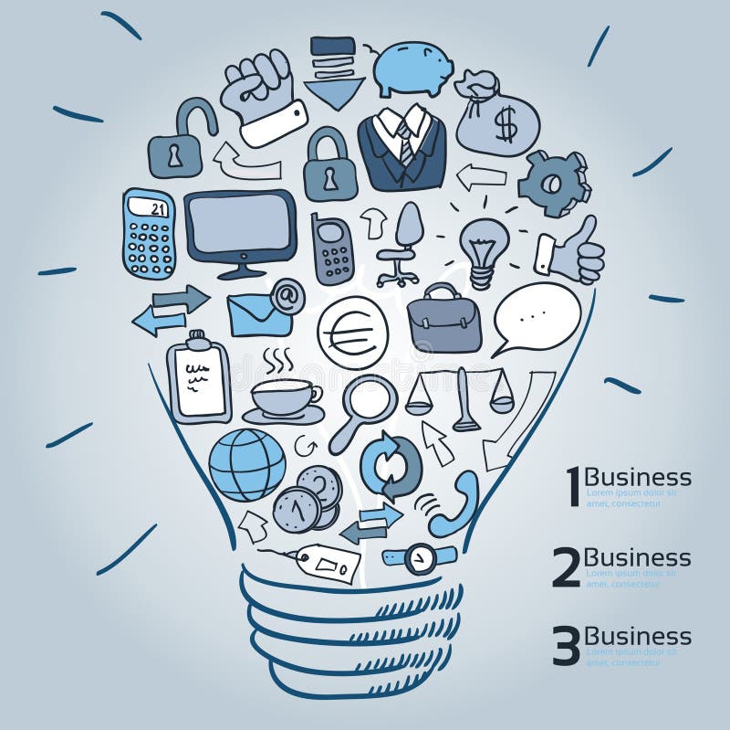 Light Bulb with Elements of Infographics and Stock Vector ...