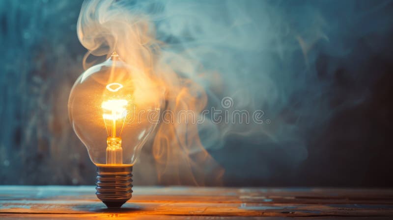 Smoking Light Bulb stock image. Image of warning, maintenance - 314199253