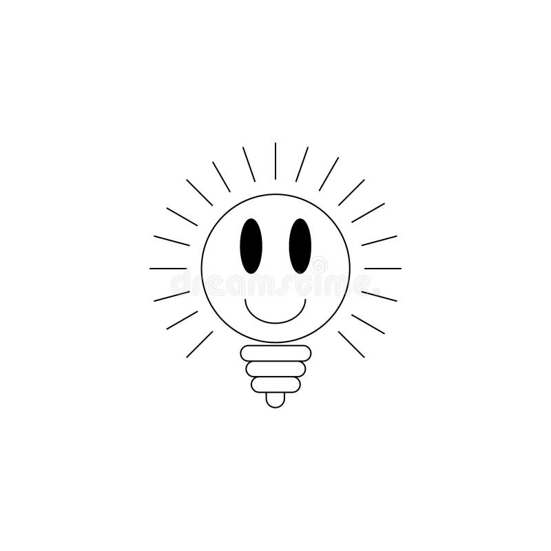 Light Bulb Emoticon Smile Sign Eps Ten Stock Vector - Illustration of ...