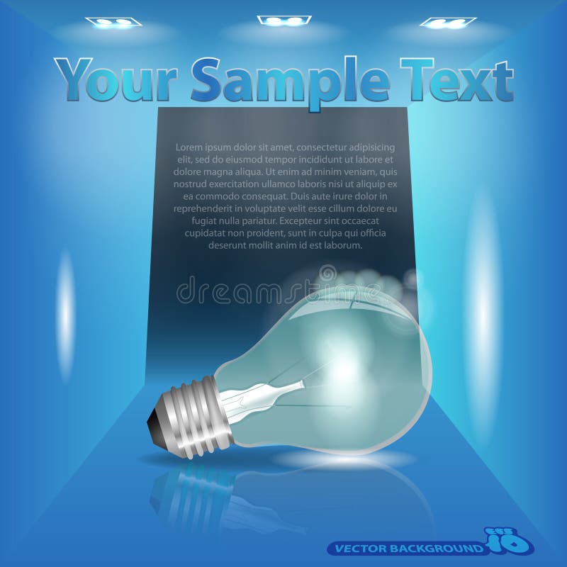 Light Bulb in an Empty Room Stock Vector - Illustration of inside ...