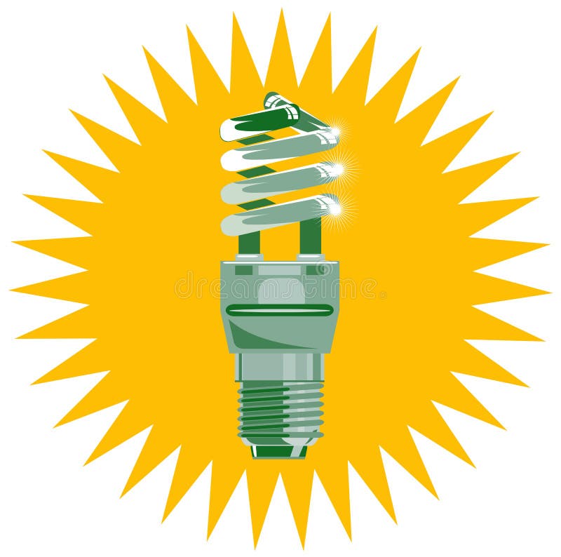 Light Bulb Energy Saving Symbol Stock Vector - Illustration of energy ...