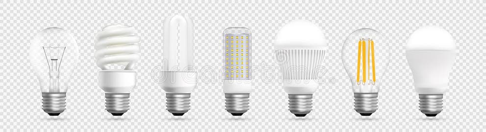 Light Bulb Evolution Realistic Effect Isolated on Trasparent Background ...