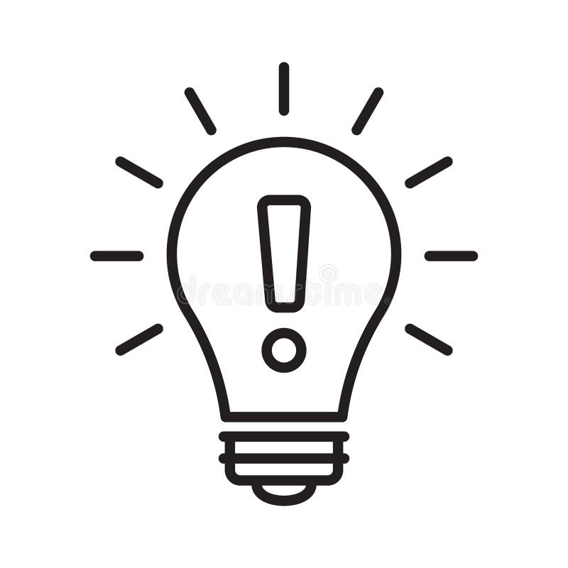 The Light Bulb with Exclamation Mark Icon, Full of Ideas and Creative ...