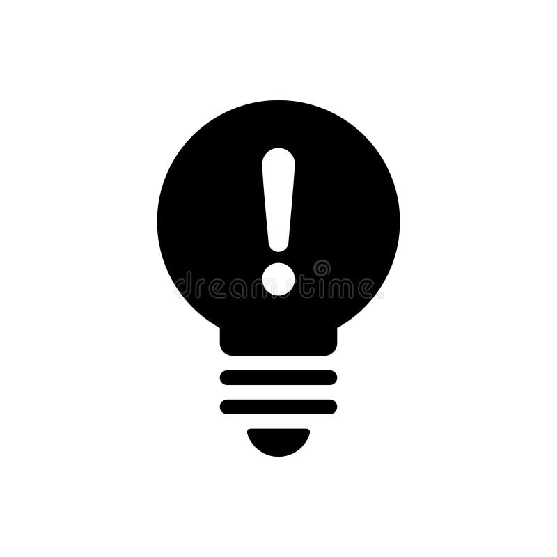 Light Bulb with Exclamation Mark Icon. Warning Lamp Concept Stock ...