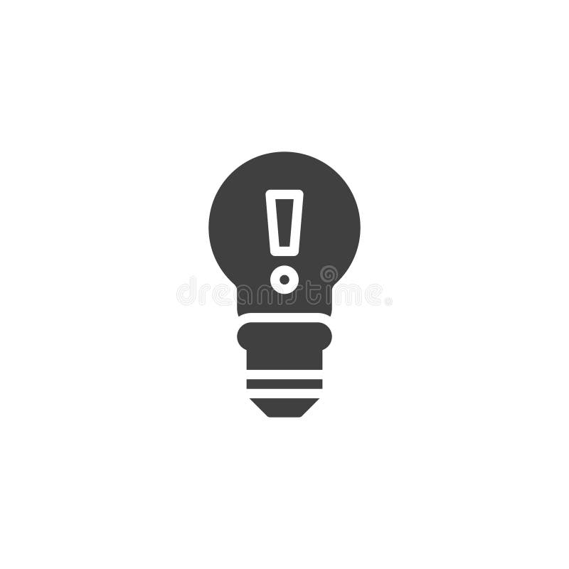 Light Bulb with Exclamation Mark Vector Icon Stock Vector ...