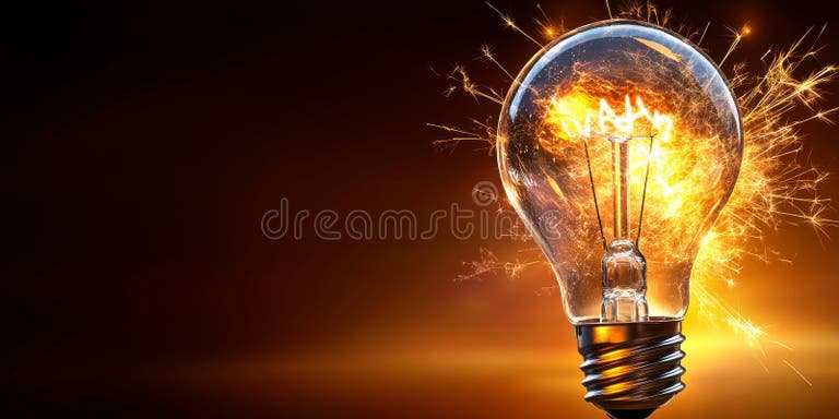 Bright Light Bulb Exploding with Ideas and Creativity Stock ...